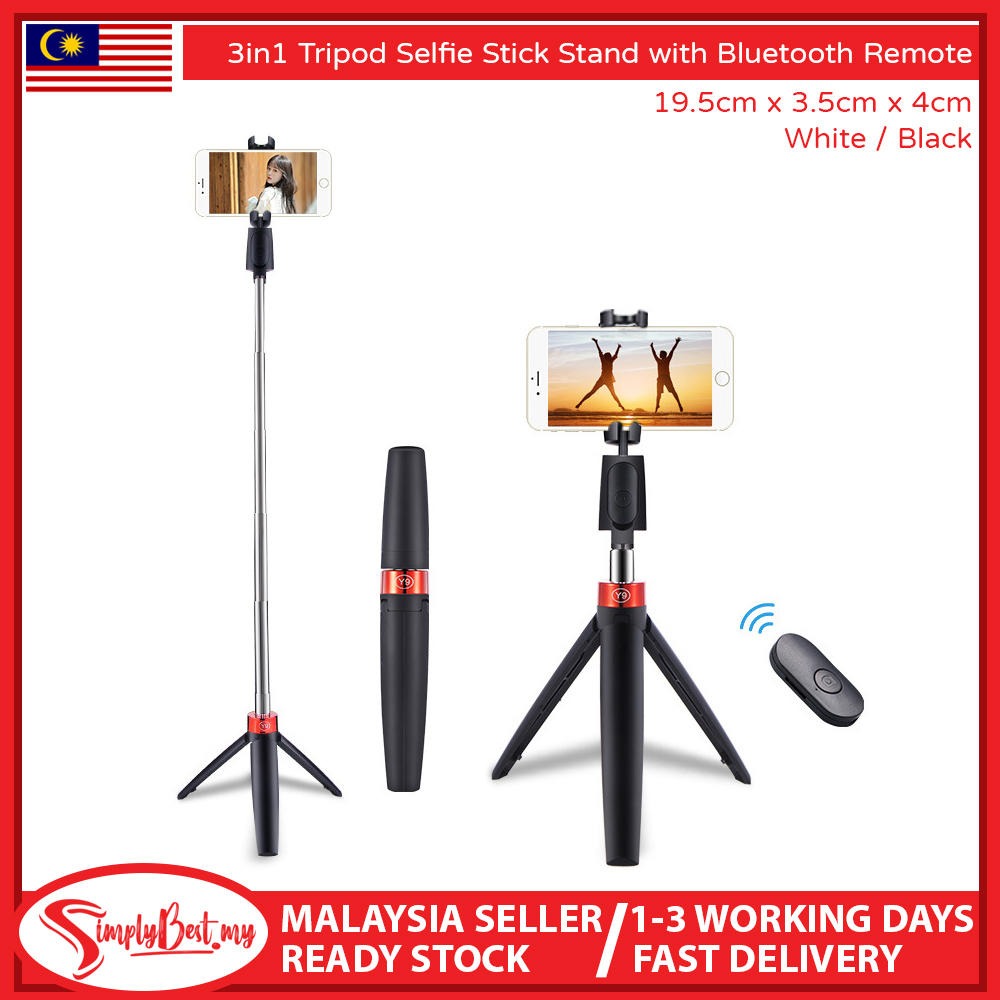 Simplybest 360 Selfie Stick 3 In 1 Tripod Extendable Foldable Bluetooth